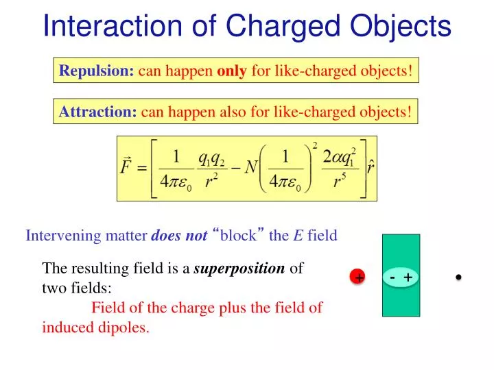 PPT - Interaction of Charged Objects PowerPoint Presentation, free ...