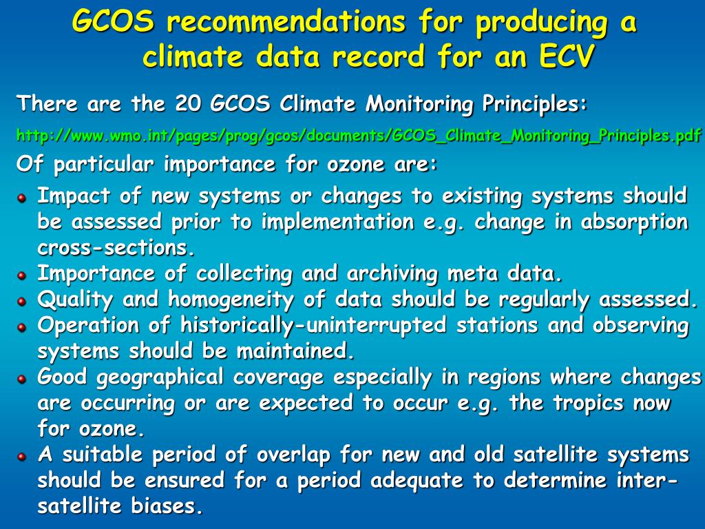 PPT - Global Climate Observing System (GCOS) including GRUAN PowerPoint ...