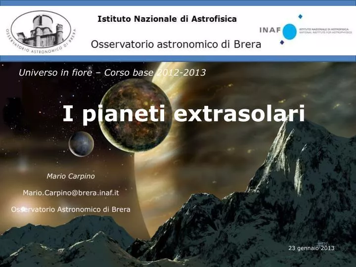PPT - Istituto Nazionale di Astrofisica PowerPoint Presentation, free ...