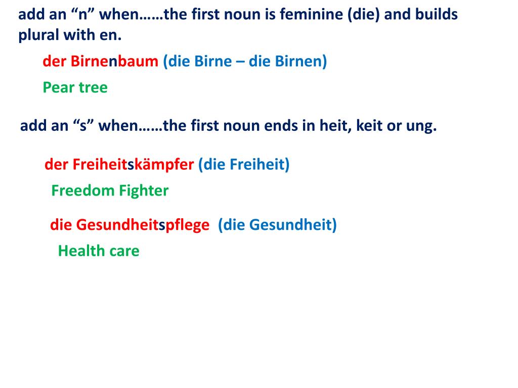 PPT - Die Komposita Compound Nouns in German PowerPoint Presentation ...