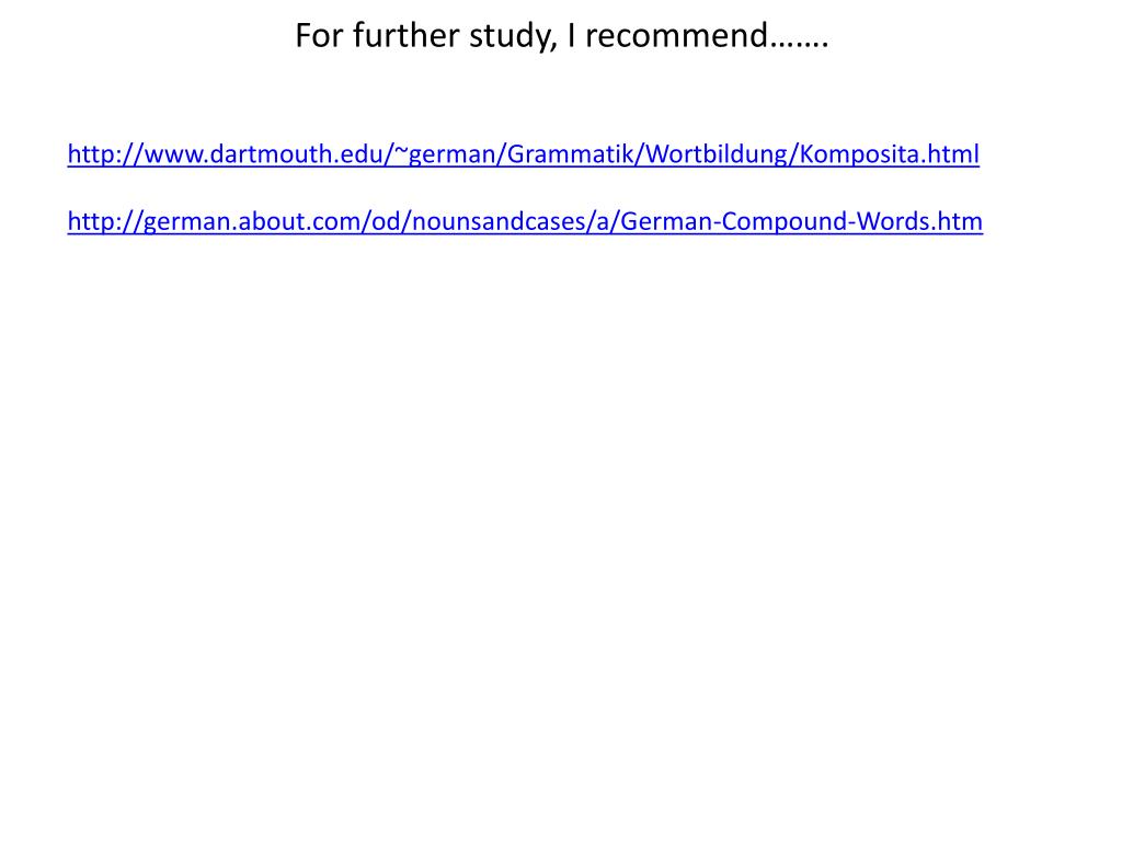 PPT - Die Komposita Compound Nouns in German PowerPoint Presentation ...