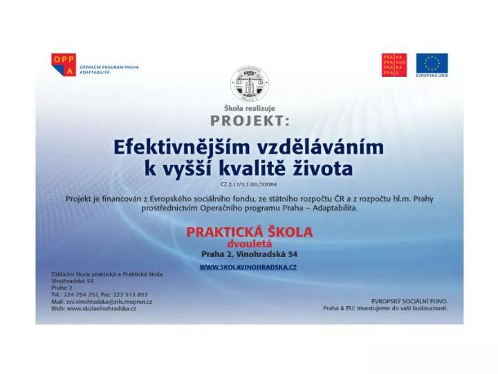PPT - Škola: Praktická škola dvouletá PowerPoint Presentation, free ...