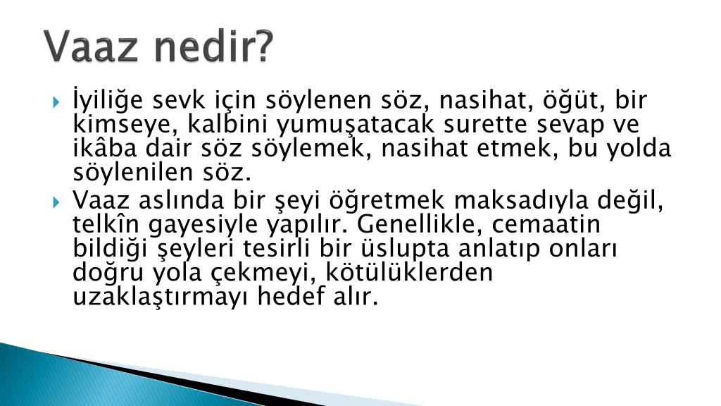 PPT - İRŞAD YÖNTEMİ OLARAK VAAZ VE HİTABETİN ANLAM VE ÖNEMİ PowerPoint ...