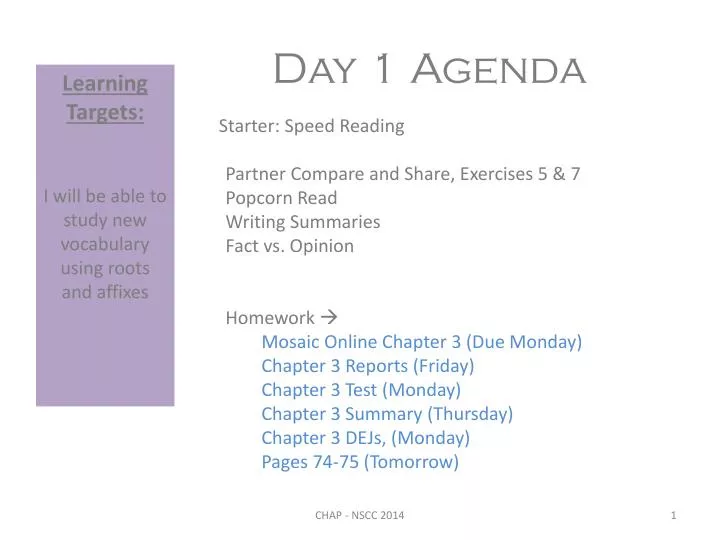 PPT - Day 1 Agenda PowerPoint Presentation, free download - ID:1922324
