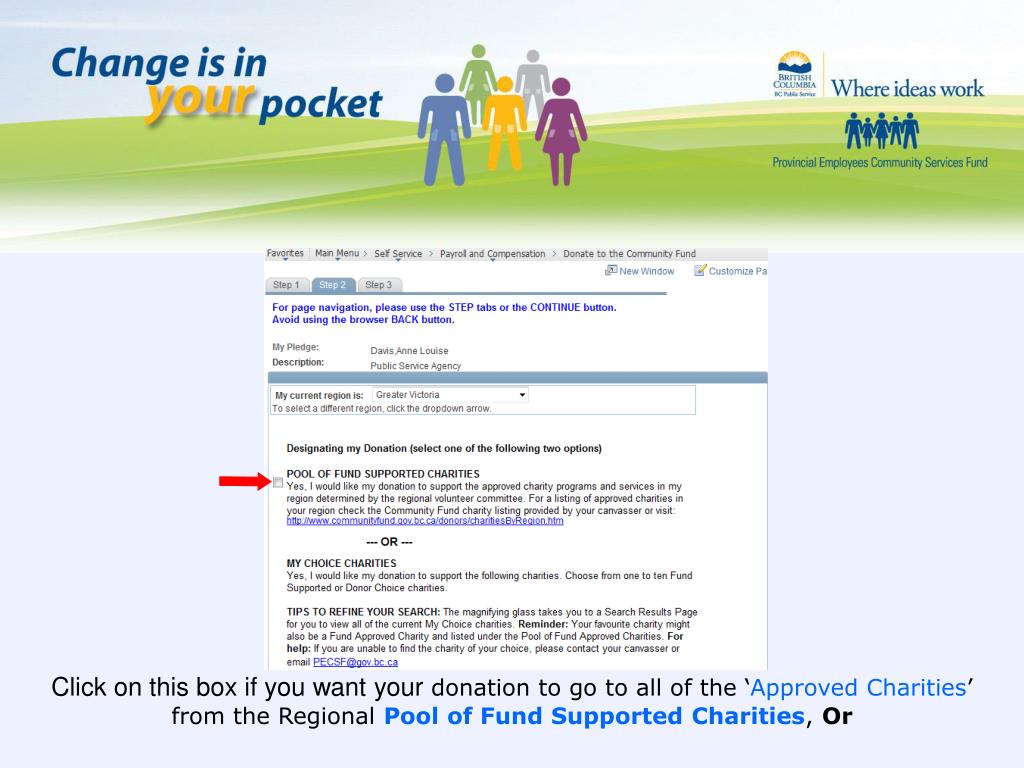 PPT - Making Online Donations to the Provincial Employees Community ...
