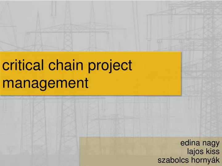 PPT - critical chain project management PowerPoint Presentation, free ...