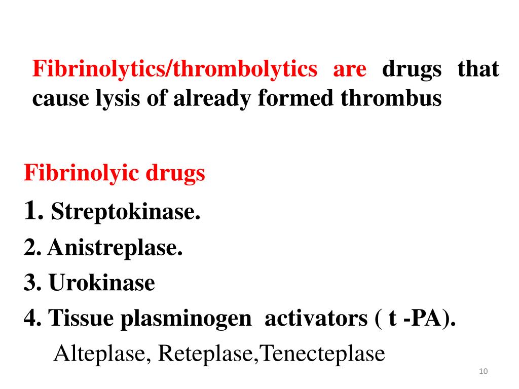 PPT - Fibrinolytic Drugs (Thrombolytic Drugs ) By Prof. Hanan Hagar Dr ...