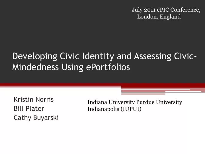 PPT - Developing Civic Identity and Assessing Civic-Mindedness Using ...