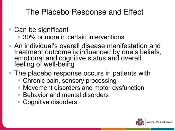 PPT - The Placebo Response and Effect PowerPoint Presentation, free ...