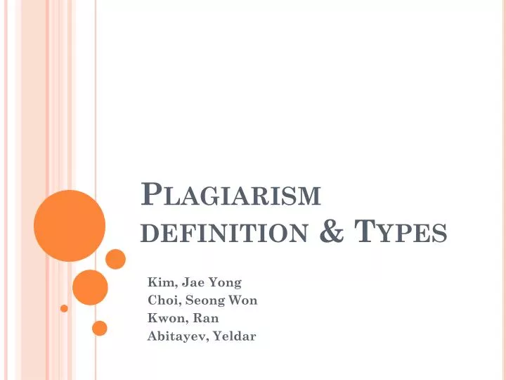 PPT - Plagiarism definition & Types PowerPoint Presentation, free ...