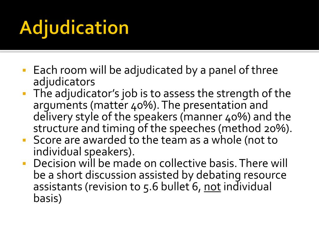 PPT - PARLIAMENTARY DEBATING ADJUDICATION SEMINAR PowerPoint ...