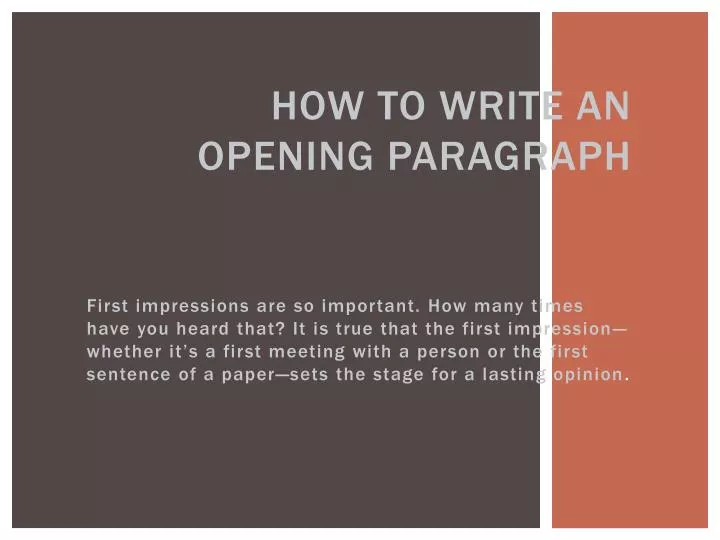 PPT How To Write An Opening Paragraph PowerPoint Presentation Free PPT How To Write An Opening Paragraph PowerPoint Presentation Free