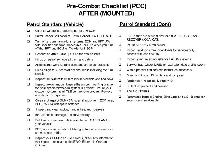 PPT - Pre-Combat Inspection (PCI) PowerPoint Presentation - ID:1926576
