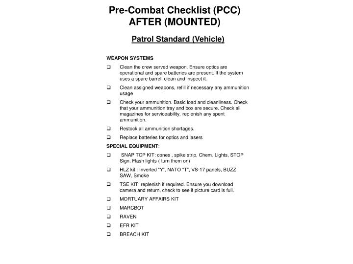 PPT - Pre-Combat Inspection (PCI) PowerPoint Presentation - ID:1926576