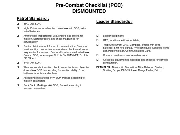 PPT - Pre-Combat Inspection (PCI) PowerPoint Presentation - ID:1926576