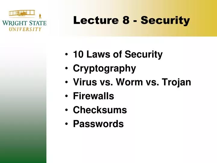 PPT - Lecture 8 - Security PowerPoint Presentation, free download - ID ...