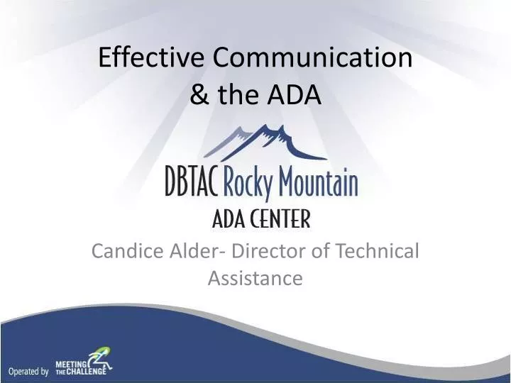 PPT - Effective Communication & the ADA PowerPoint Presentation, free ...