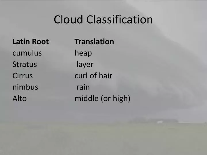 PPT - Cloud Classification PowerPoint Presentation, free download - ID ...