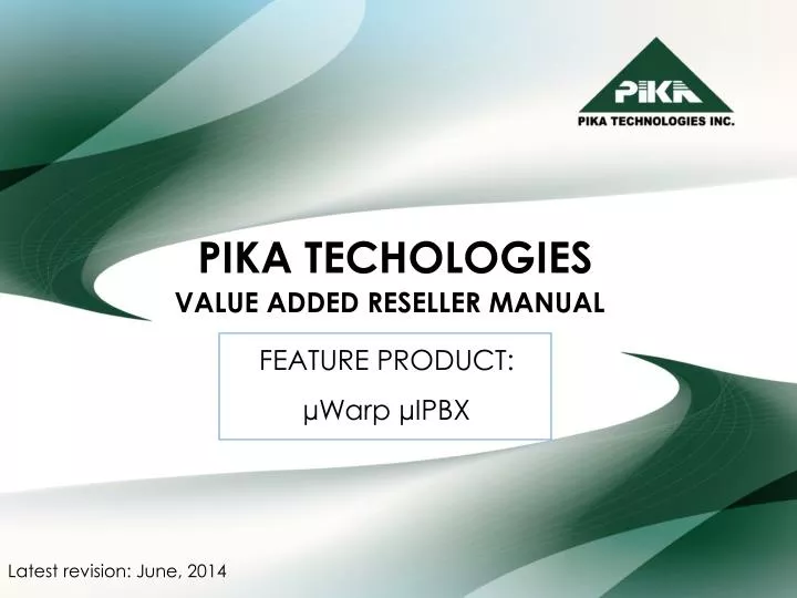 PPT - PIKA TECHOLOGIES PowerPoint Presentation, free download - ID:1928129