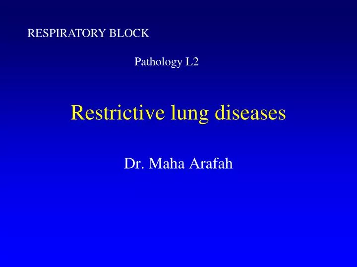 PPT - Restrictive lung diseases PowerPoint Presentation, free download ...