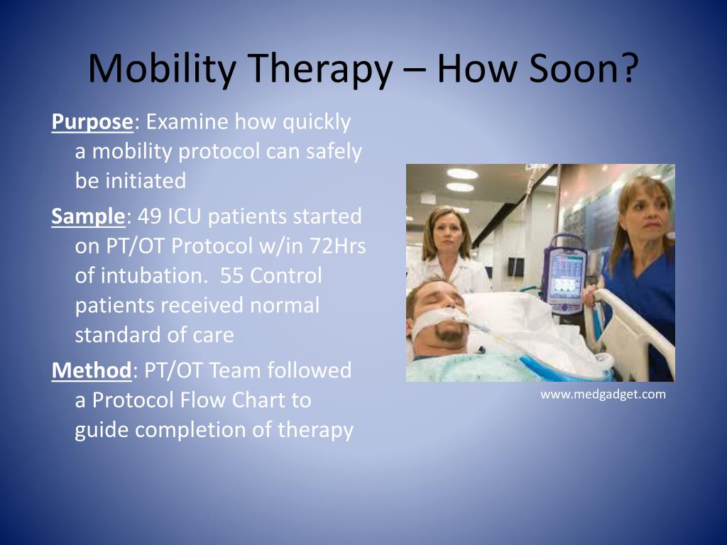 PPT - Influence of Mobility Therapy on Mechanically Ventilated Patient ...