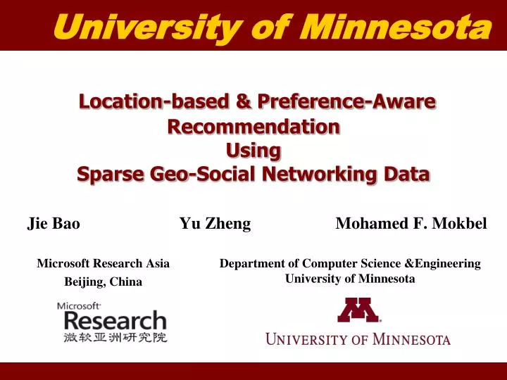 Ppt Location Based And Preference Aware Recommendation Using Sparse Geo Social Networking Data