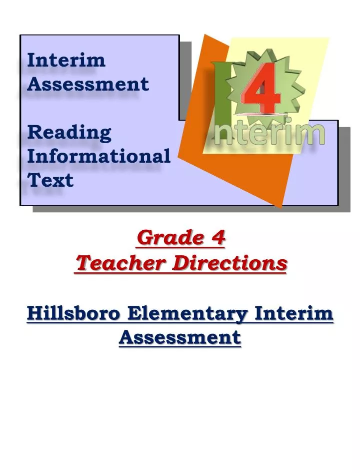PPT - Grade 4 Teacher Directions Hillsboro Elementary Interim ...