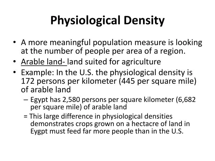 Agricultural Density Vs Physiological Density – AZZU