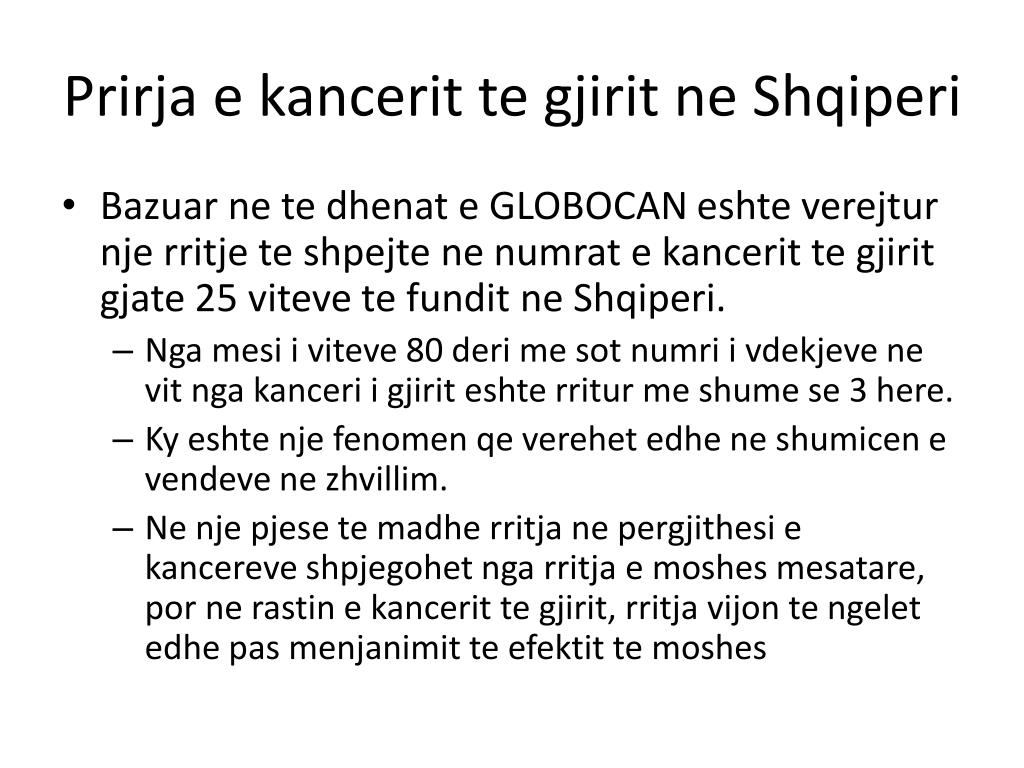 PPT - Kanceri i gjirit: epidemiologjia, faktoret risk dhe depistimi ...