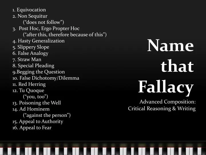 PPT - Name that Fallacy PowerPoint Presentation, free download - ID:1930514