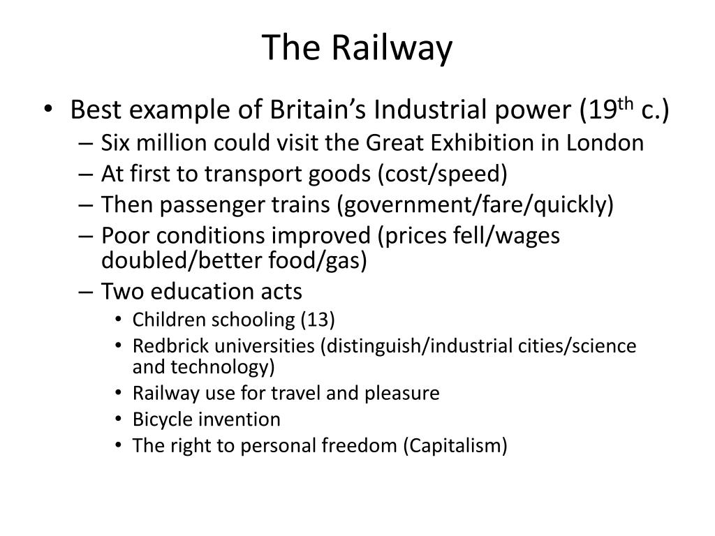 PPT - The Industrial Revolution: Transformations in Railway, Family ...