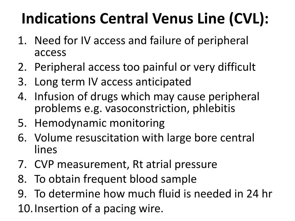 PPT - Central Venous Line (CVL) AND Central Venous Pressure (CVP ...
