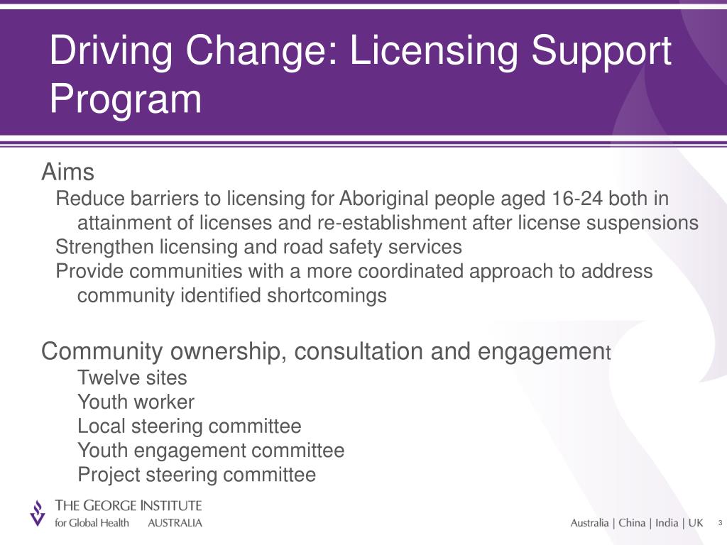 PPT - Driving Change: Improving access to driver licensing for young ...