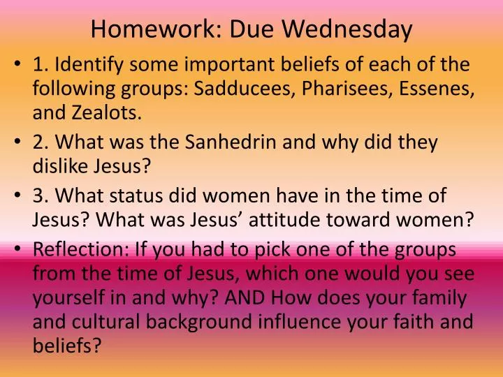 PPT - Homework: Due Wednesday PowerPoint Presentation, free download ...