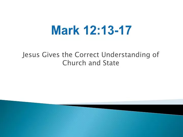 PPT - Mark 12:13-17 PowerPoint Presentation, free download - ID:1932551
