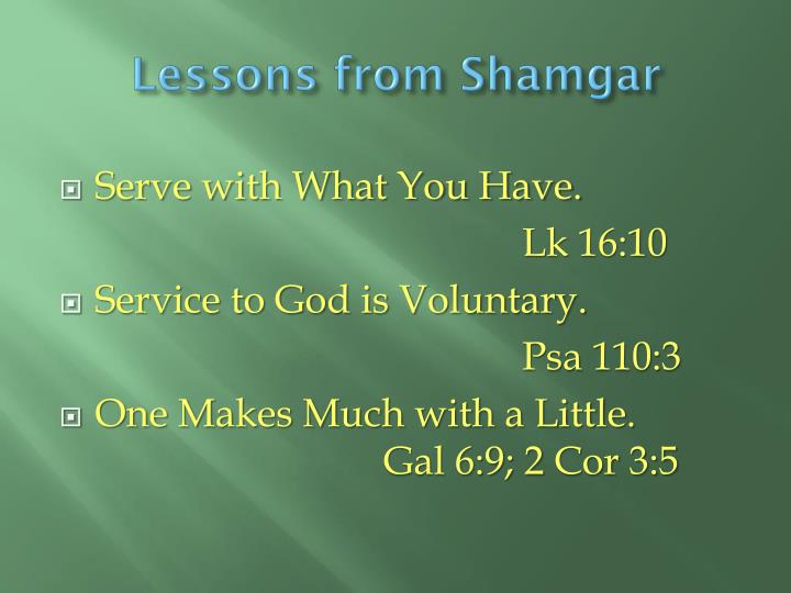 PPT - Shamgar PowerPoint Presentation - ID:1932716