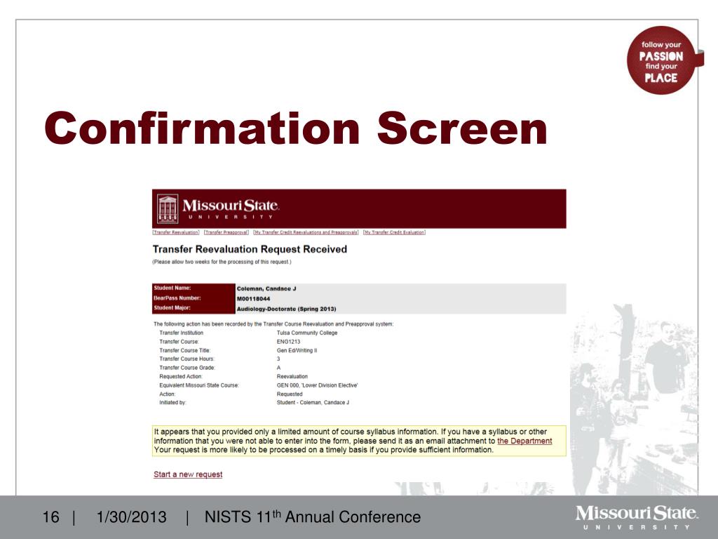 PPT - Transfer Credit Reevaluation Made Missouri State More transfer ...