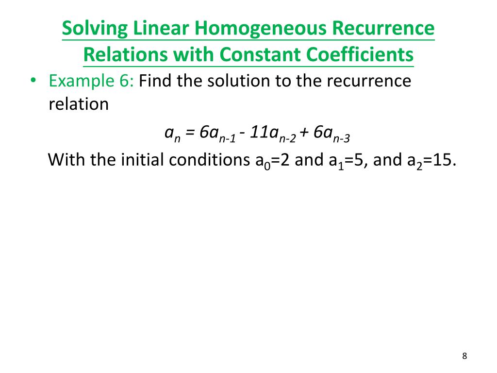 Ppt 7 2 Solving Linear Recurrence Relations Powerpoint Presentation