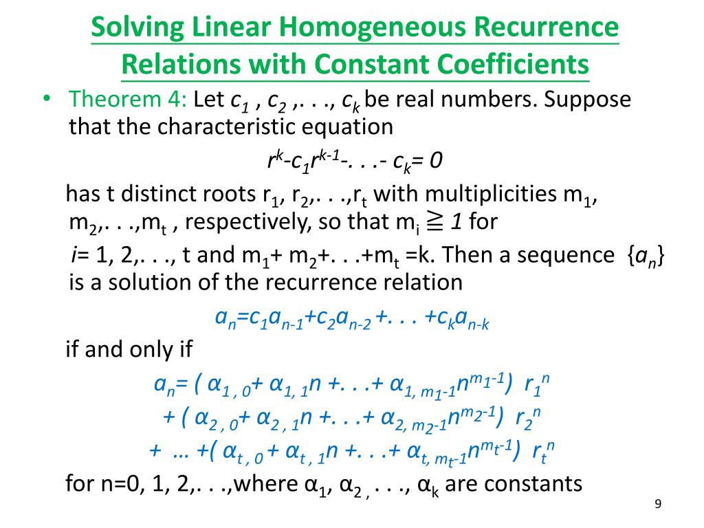 Ppt 7 2 Solving Linear Recurrence Relations Powerpoint Presentation