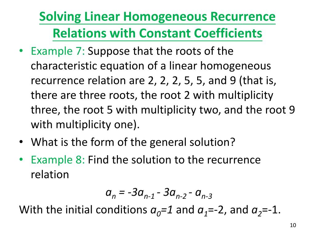 Ppt 7 2 Solving Linear Recurrence Relations Powerpoint Presentation