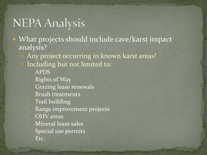 PPT - NEPA Analysis PowerPoint Presentation, free download - ID:1935120