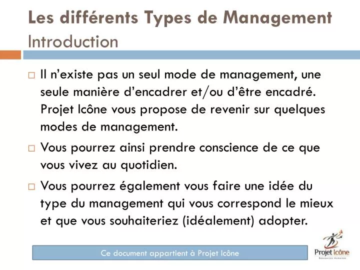 PPT - Les différents Types de Management Introduction PowerPoint ...