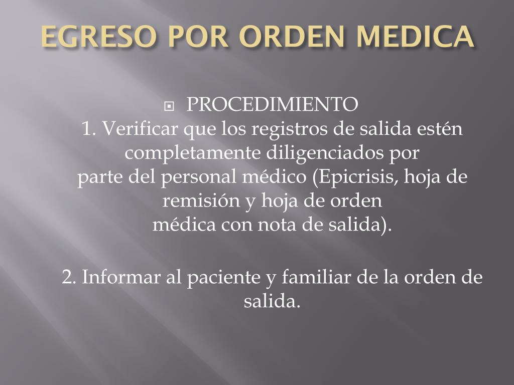 PPT - Unidad del paciente. Ingreso y egreso del paciente. Técnicas de ...
