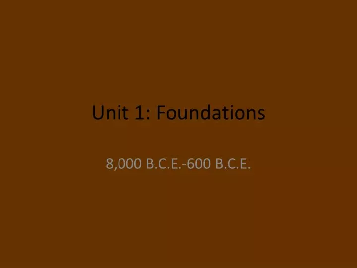 PPT - Unit 1: Foundations PowerPoint Presentation, free download - ID ...