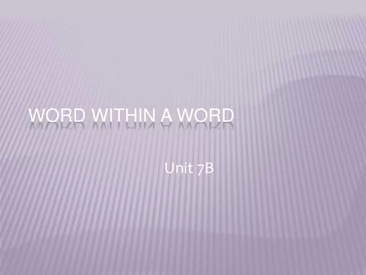 PPT - Word Within a Word PowerPoint Presentation, free download - ID ...