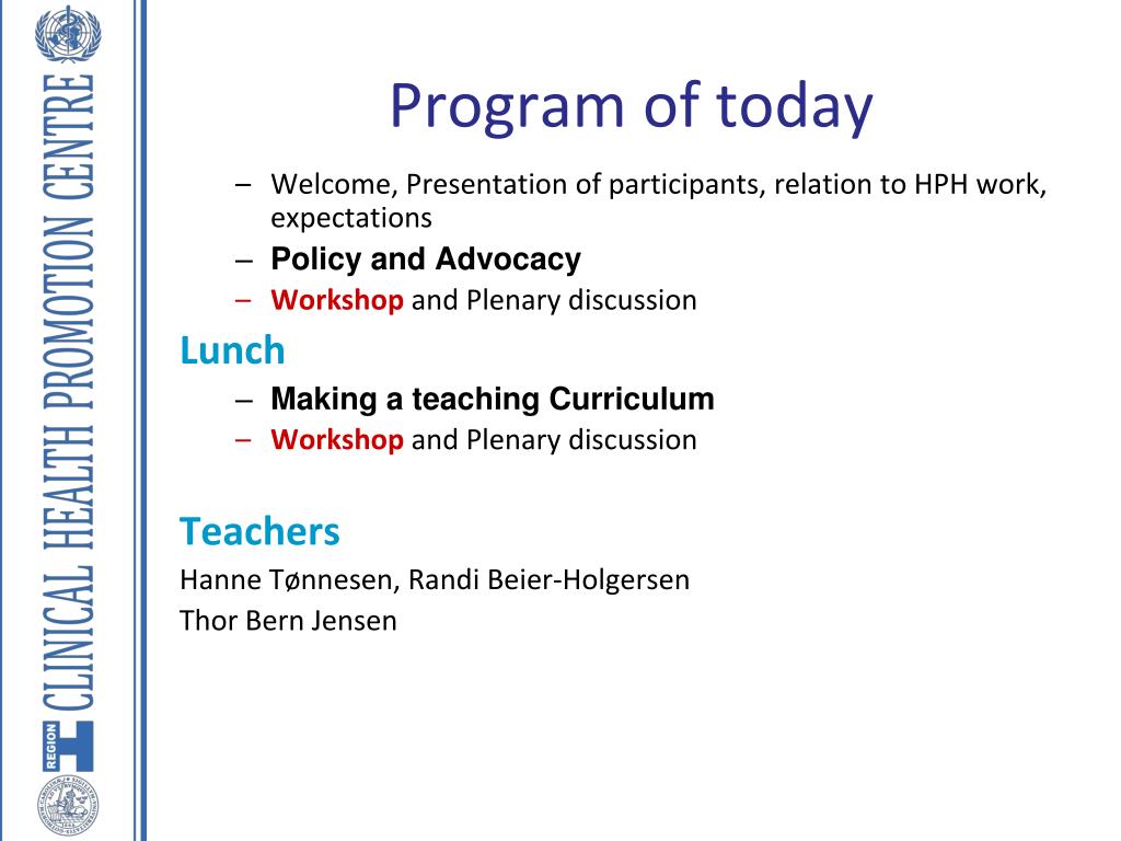 PPT - HPH Summer School Promoting a Healthy Worksplace PowerPoint ...