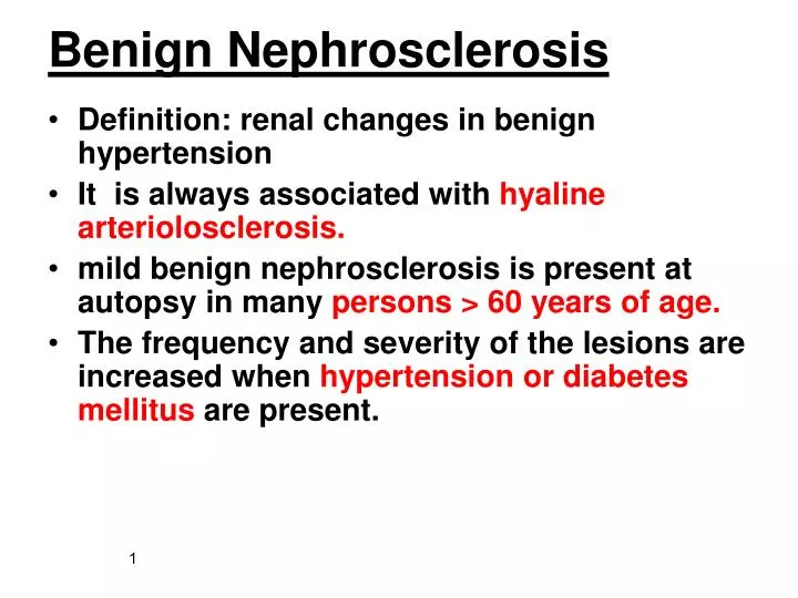 PPT - Benign Nephrosclerosis PowerPoint Presentation, free download ...