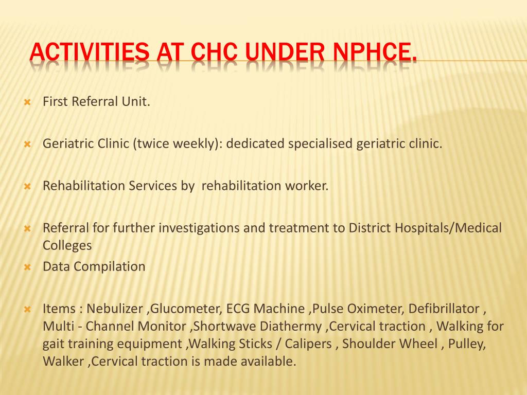 PPT - NATIONAL PROGRAMME FOR THE HEALTH CARE OF THE ELDERLY PowerPoint ...