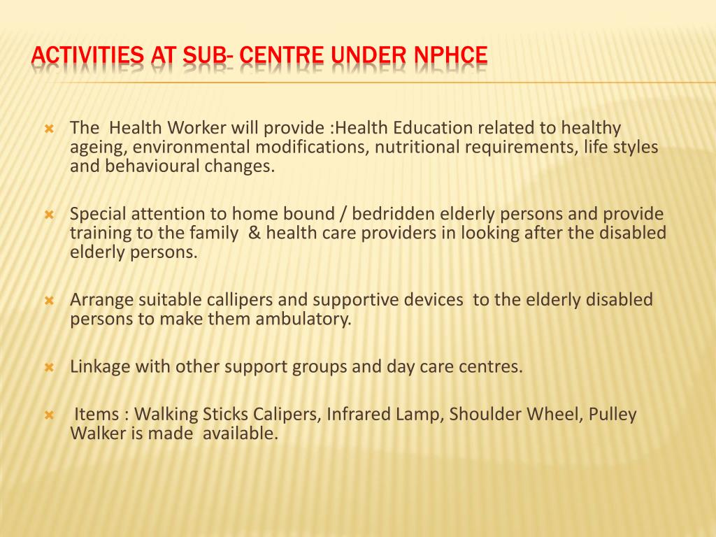 PPT - NATIONAL PROGRAMME FOR THE HEALTH CARE OF THE ELDERLY PowerPoint ...