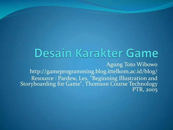 PPT - Desain Karakter Game PowerPoint Presentation, free download - ID ...